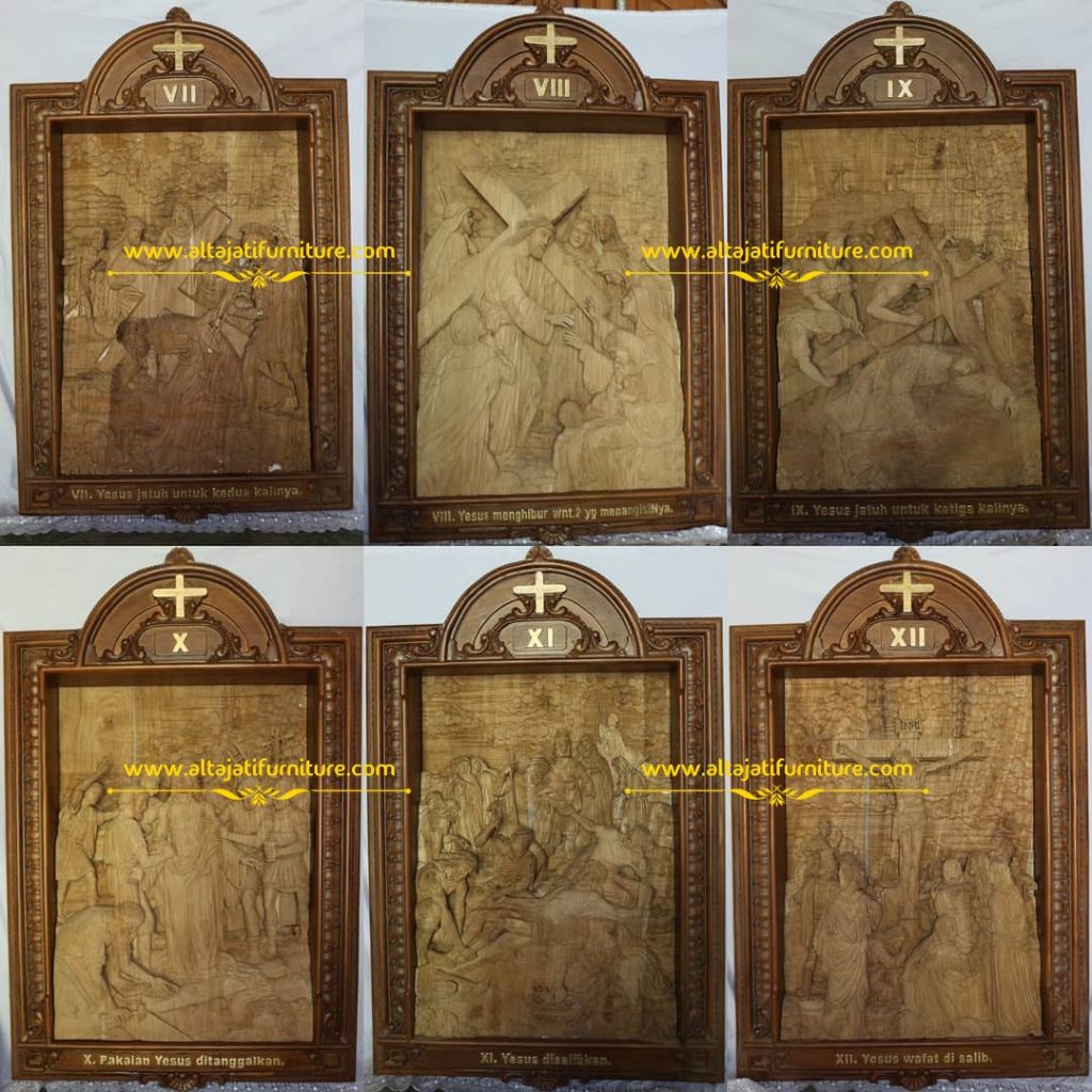 Relief Ukir Jalan Salib | Alta Jati Furniture