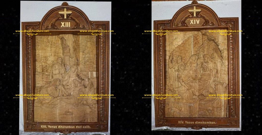 Relief Ukir Jalan Salib | Alta Jati Furniture